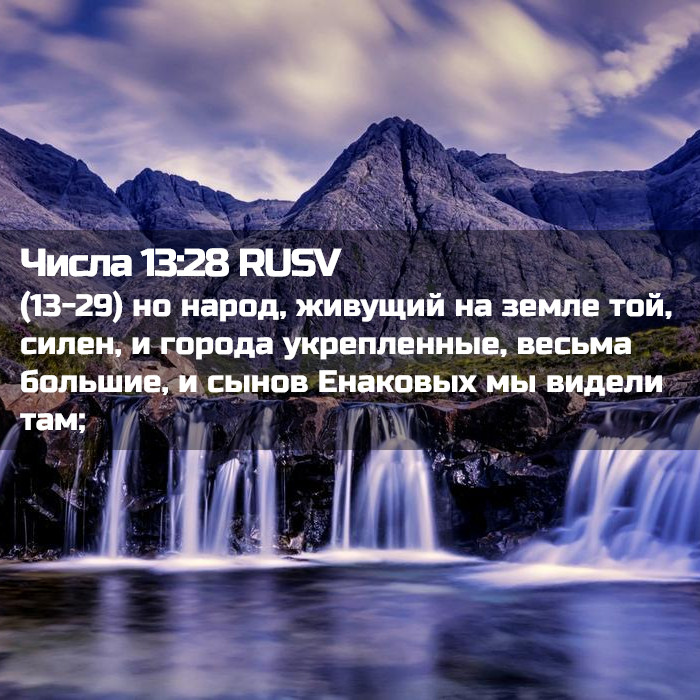 Числа 13:28 RUSV - (13-29) но народ, живущий на